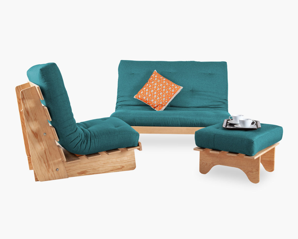 Sala Futón Napoli verde jade - Futón y Diseño